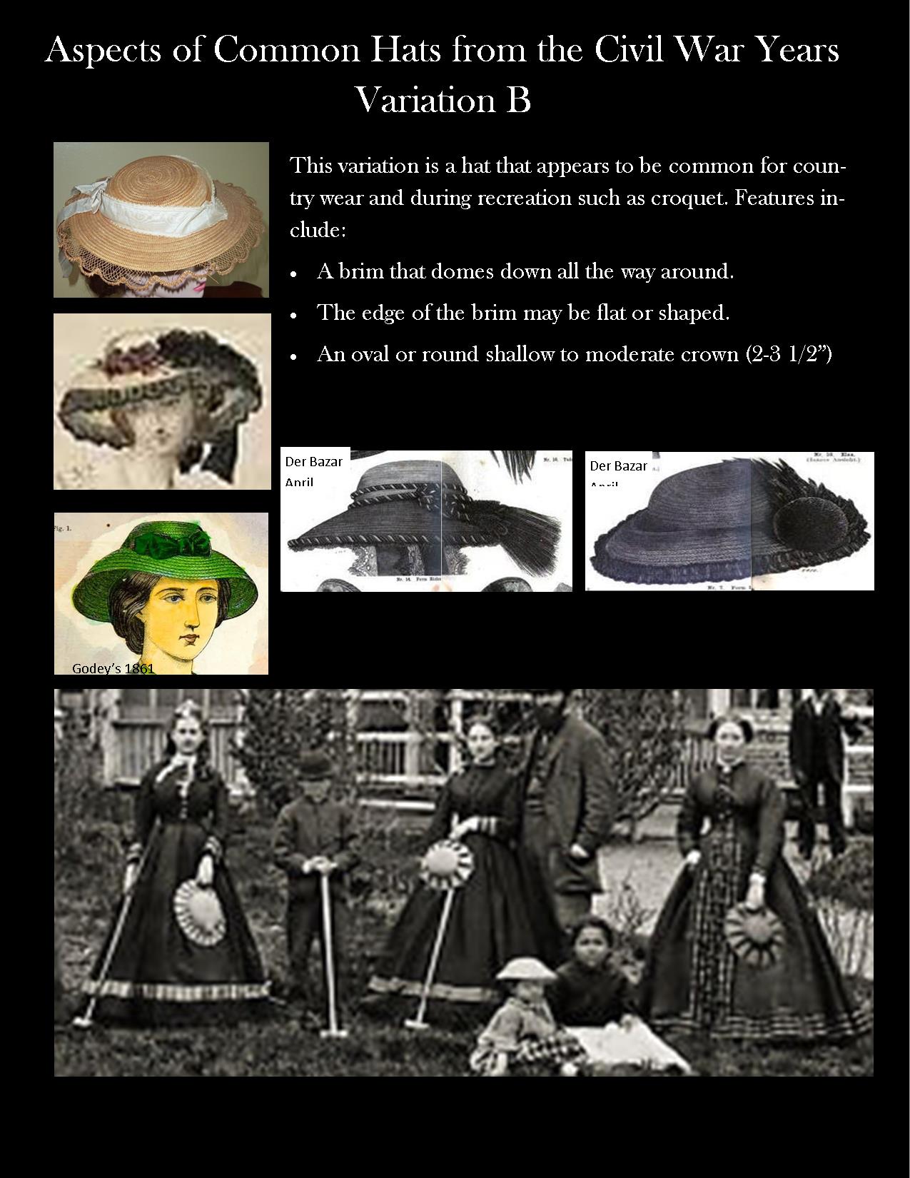 Common Hat Shapes for 1860-1865 | If I Had My Own Blue Box: