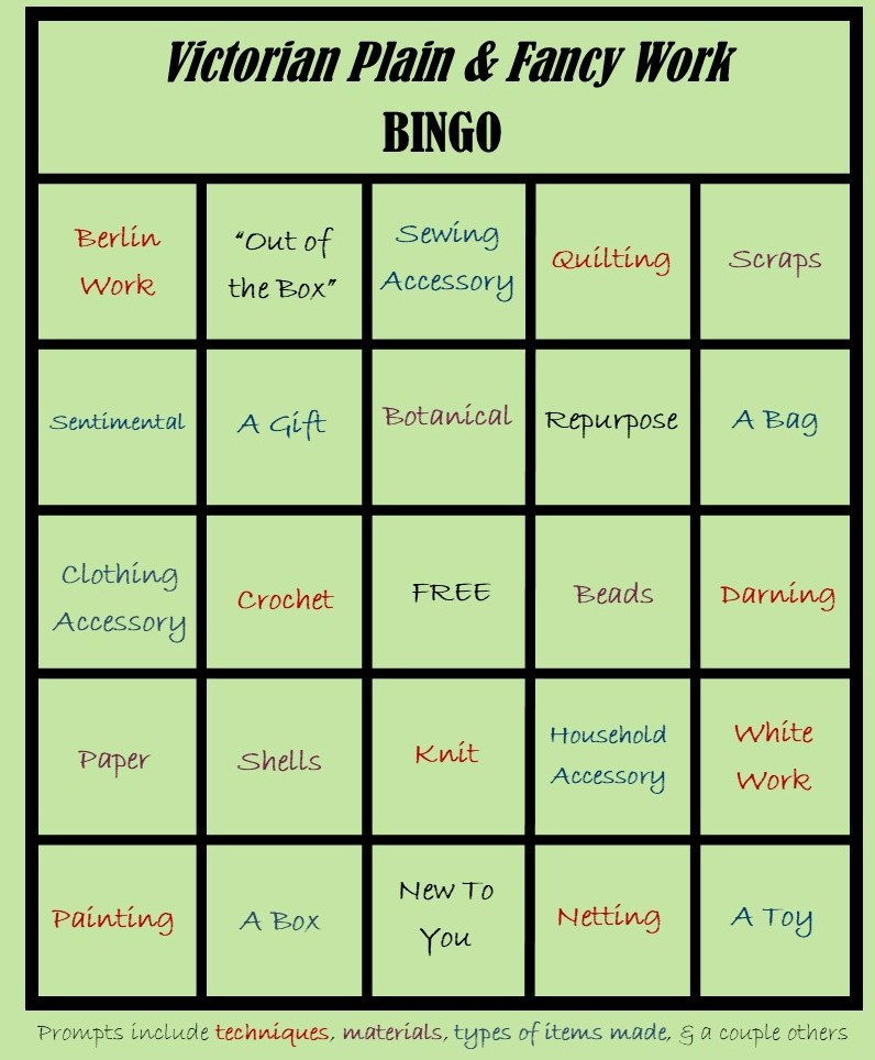 Victorian Plain & Fancy Work BINGO | If I Had My Own Blue Box: